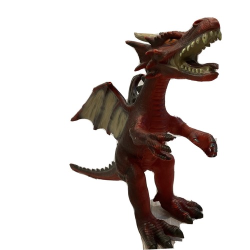 Toys R Us Large Maidenhead Big Red Dragon Toy 16” Tall 24" Long soft ...