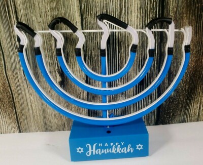 Led Menorah Sign LED Lightshow Light Glo Steady Glow Neon Hanukkah ...
