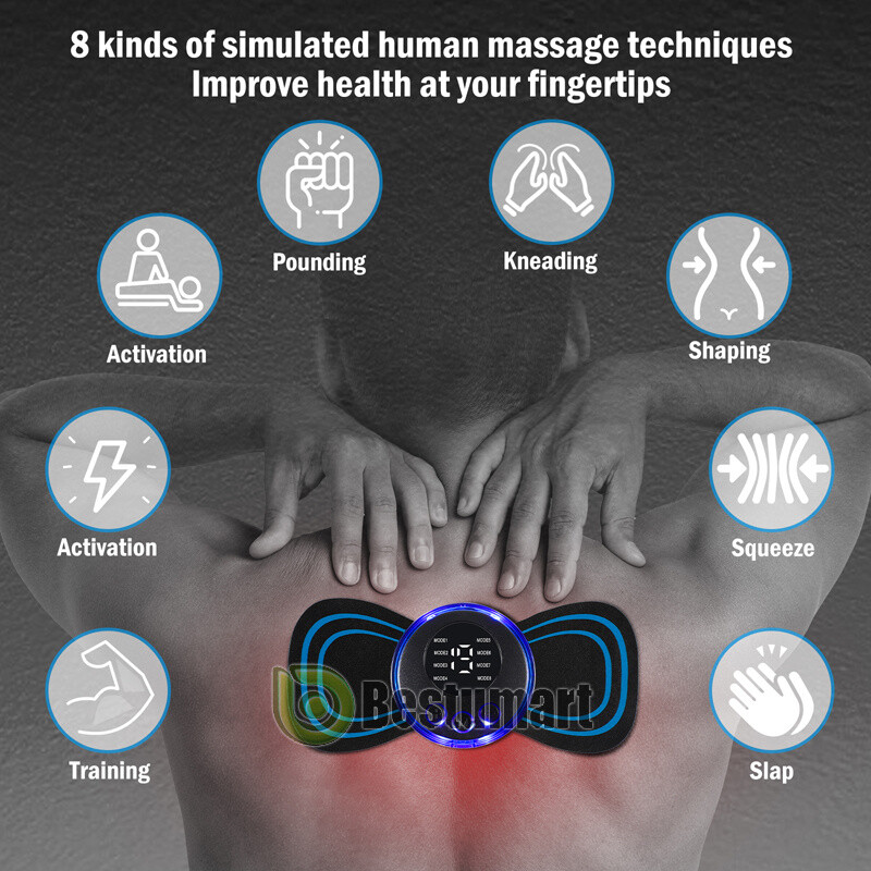 2-20Pc Pulse Tens Unit EMS Massager Back Full Body Muscle Stimulator ...