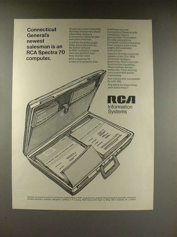 1968 RCA Spectra 70 Computer Ad - Connecticut General's | eBay