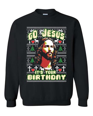 Jesus Ugly Christmas Sweater, Jesus Birthday Sweater, Unsex Christian ...