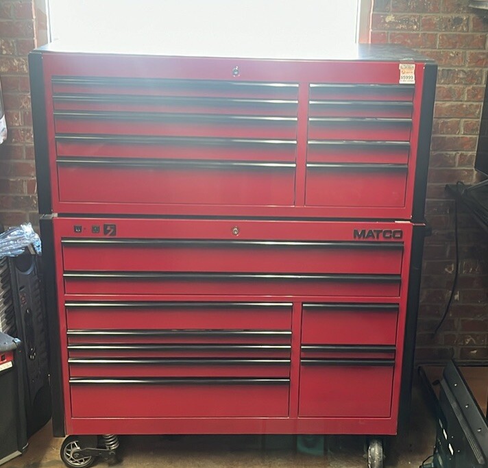 Matco toolbox 5s 2 Bay Tool Box H50xL57xW28 With Key Great Shape | eBay