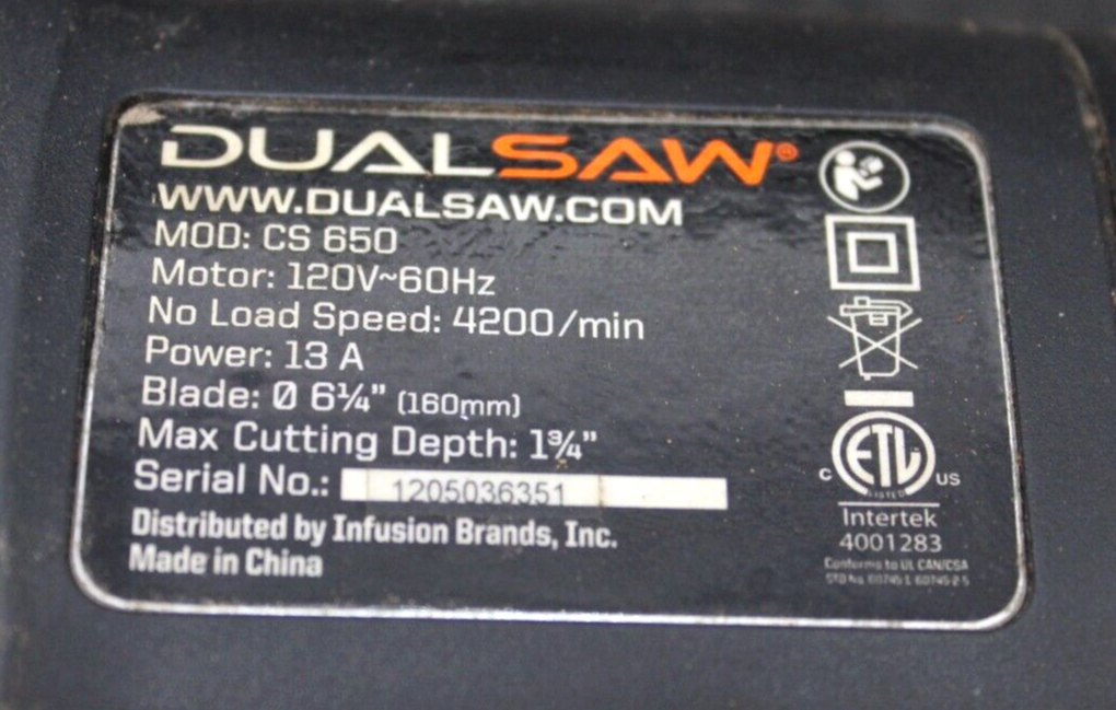 DUALSAW Destroyer CS650 Counter-rotating Saw With Carry Case for sale ...