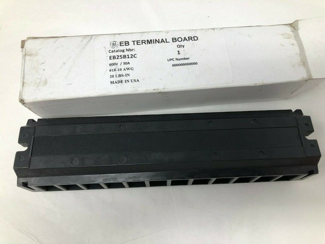 General Electric EB25B12C EB Terminal Board 600V 30A #18-10 AWG 20 Lbs ...