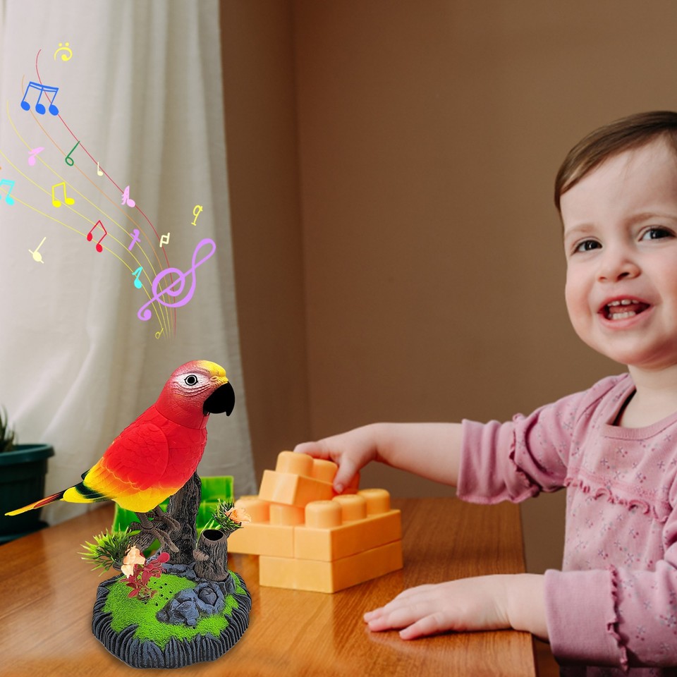 Electric Birds Battery Operated Voice Control Talking Parrots Office ...