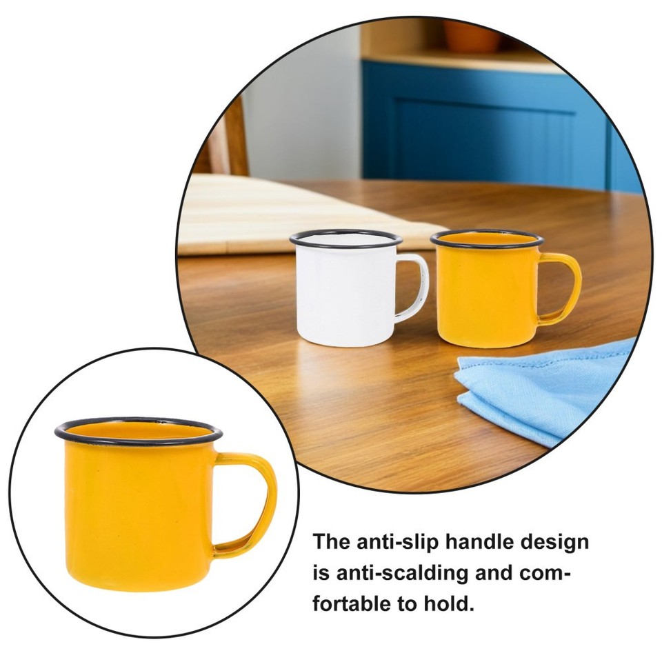 4 Pcs Vintage Enamel Mug Office Travel Drinking Mugs Cups Retro Coffee ...