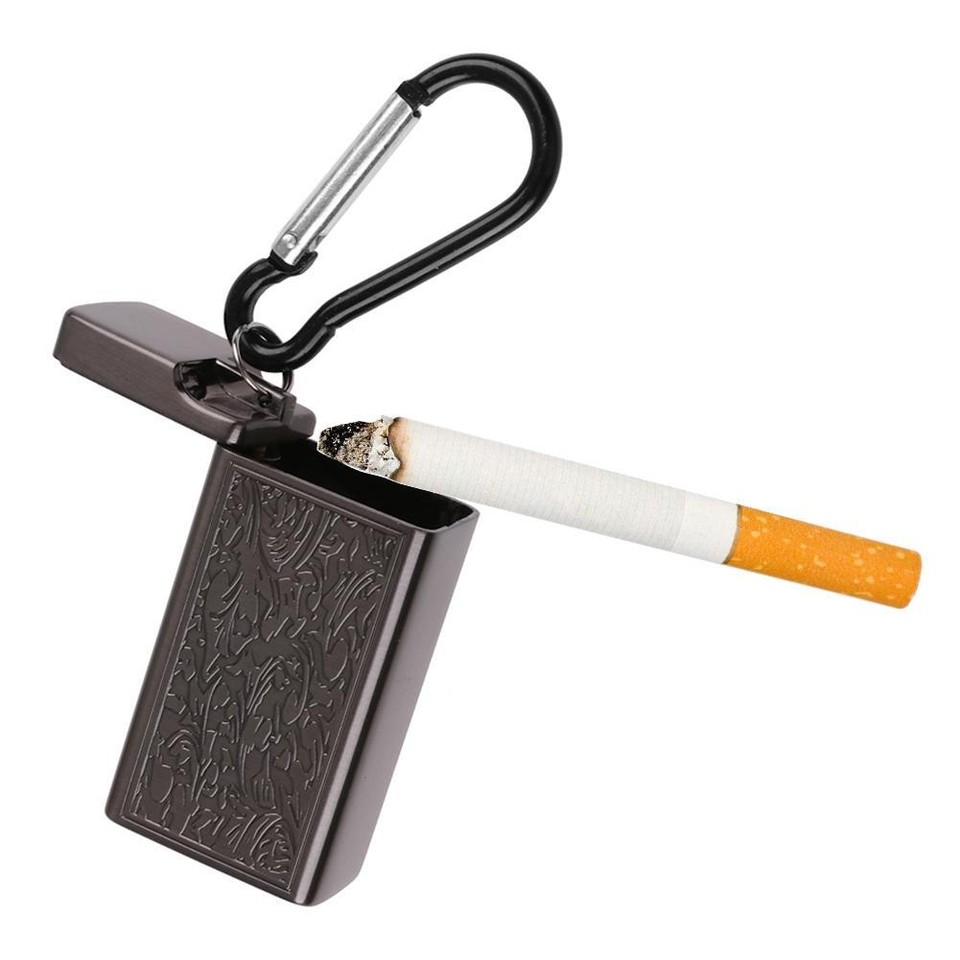 Mini Portable Ashtray Cigarette Keychain Metal Pocket Holder Smoke Ash ...