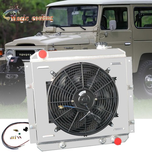 4 Row Radiator+Shroud Fan For 1958-1984 1978 Toyota LandCruiser FJ40 ...