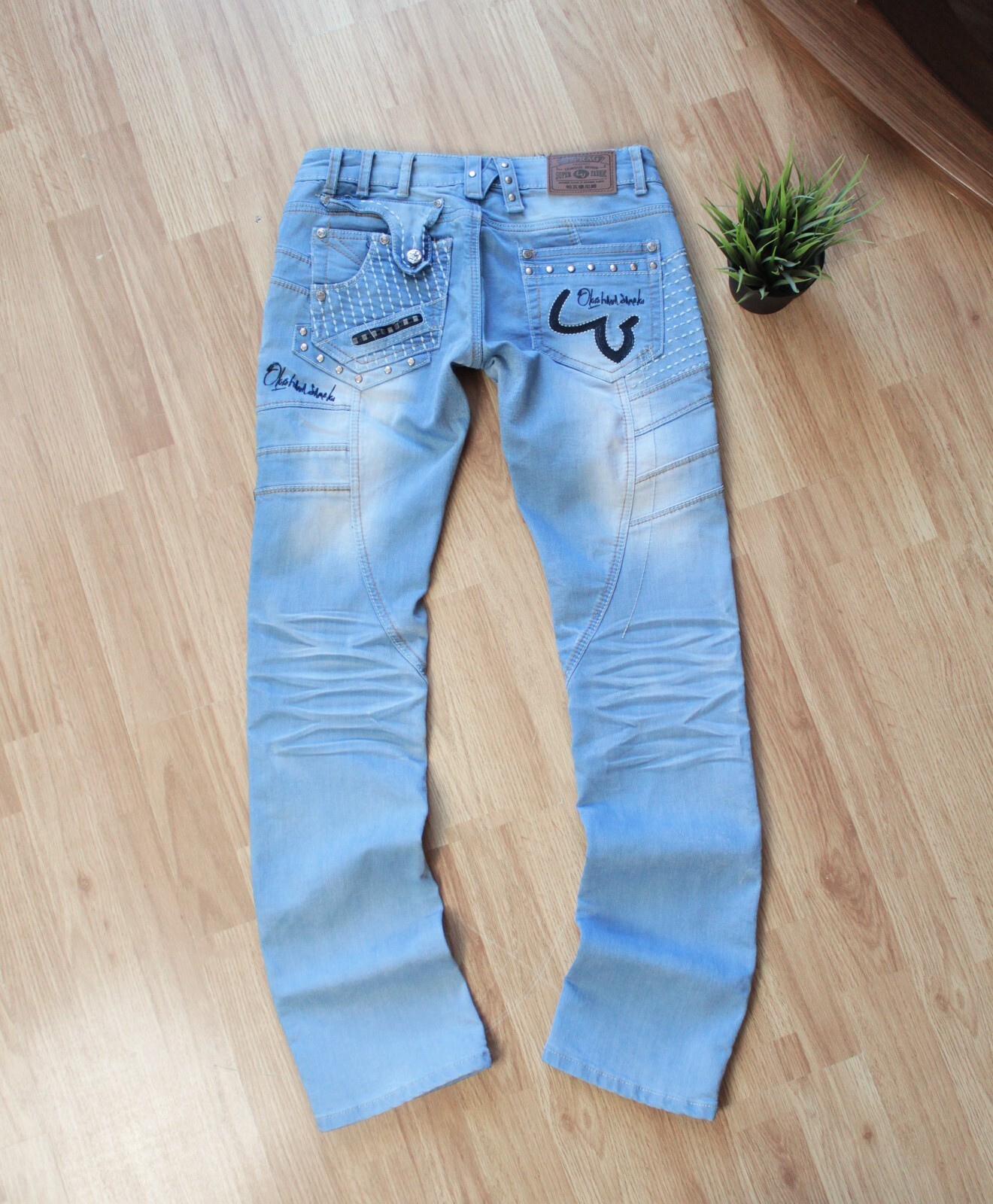 Rare JapRag by Okishana Samoki Japan Denim Blue Pants… - Gem