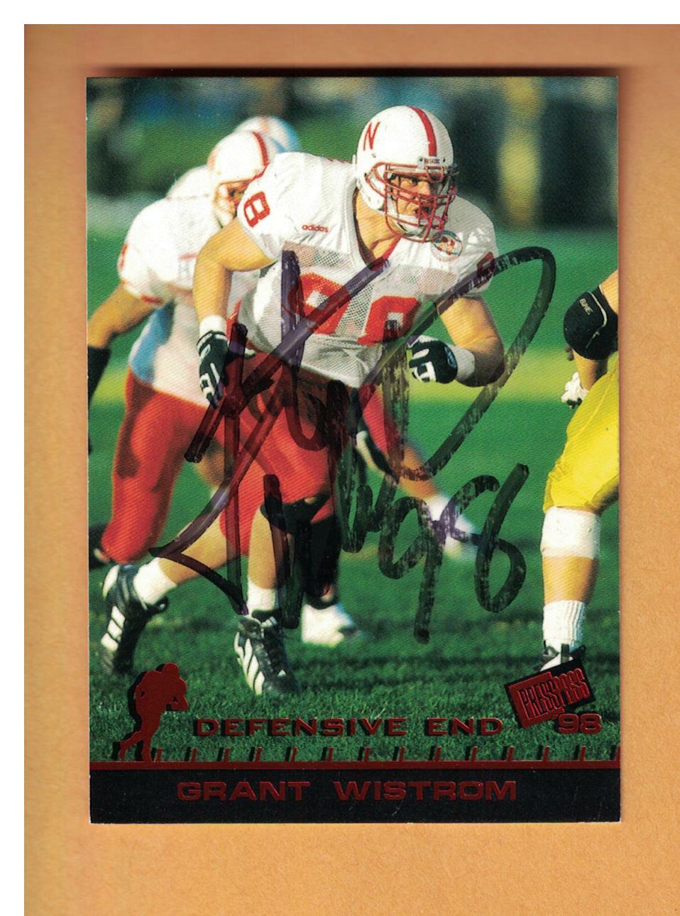 Grant Wistrom AUTOGRAPHED 1998 PRESS PASS FOOTBALL ROOKIE CARD SIGNED ...