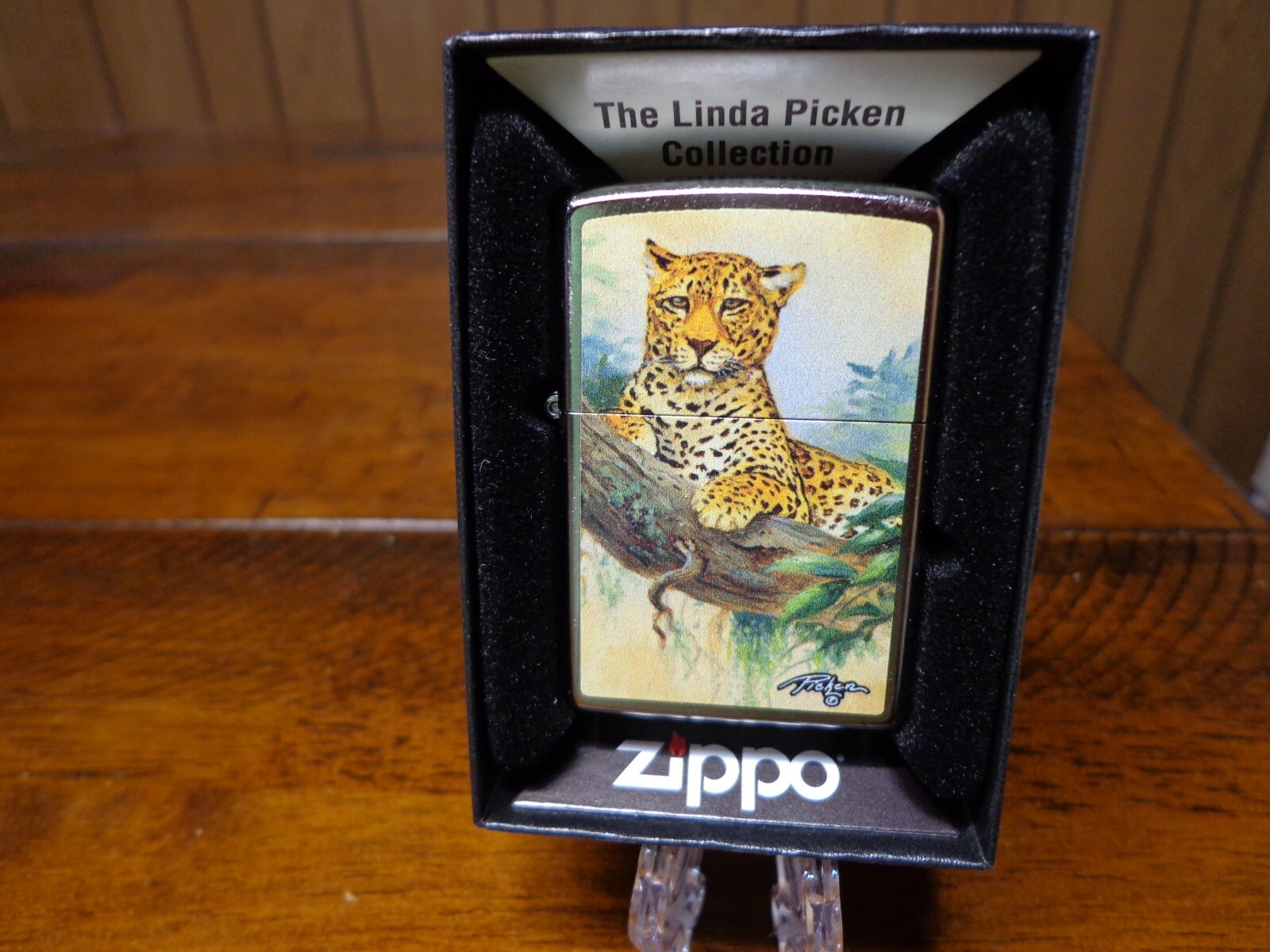 LINDA PICKEN LEOPARD ZIPPO LIGHTER MINT IN BOX | eBay