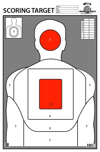 25 Shooting Paper Targets Gun Range Pistol Rifle Handguns Orange ...