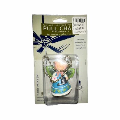 NIP Figi Vintage 2001 Angel Pull Chain Attachment Hand Painted Fan ...