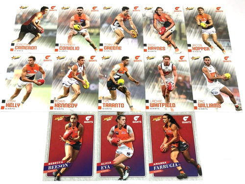 2020 SELECT AFL FOOTY STARS TRADING CARD FULL BASE TEAM SET-GWS (10+3 ...