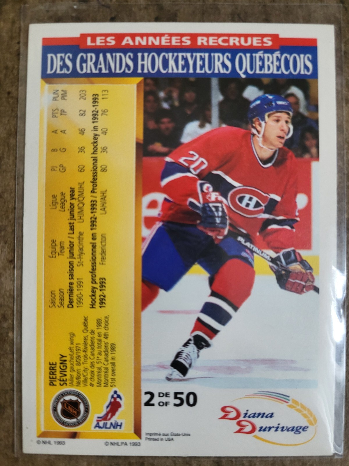1993-94 Durivage Score # 2 PIERRE SEVIGNY MONTREAL CANADIENS RC | eBay