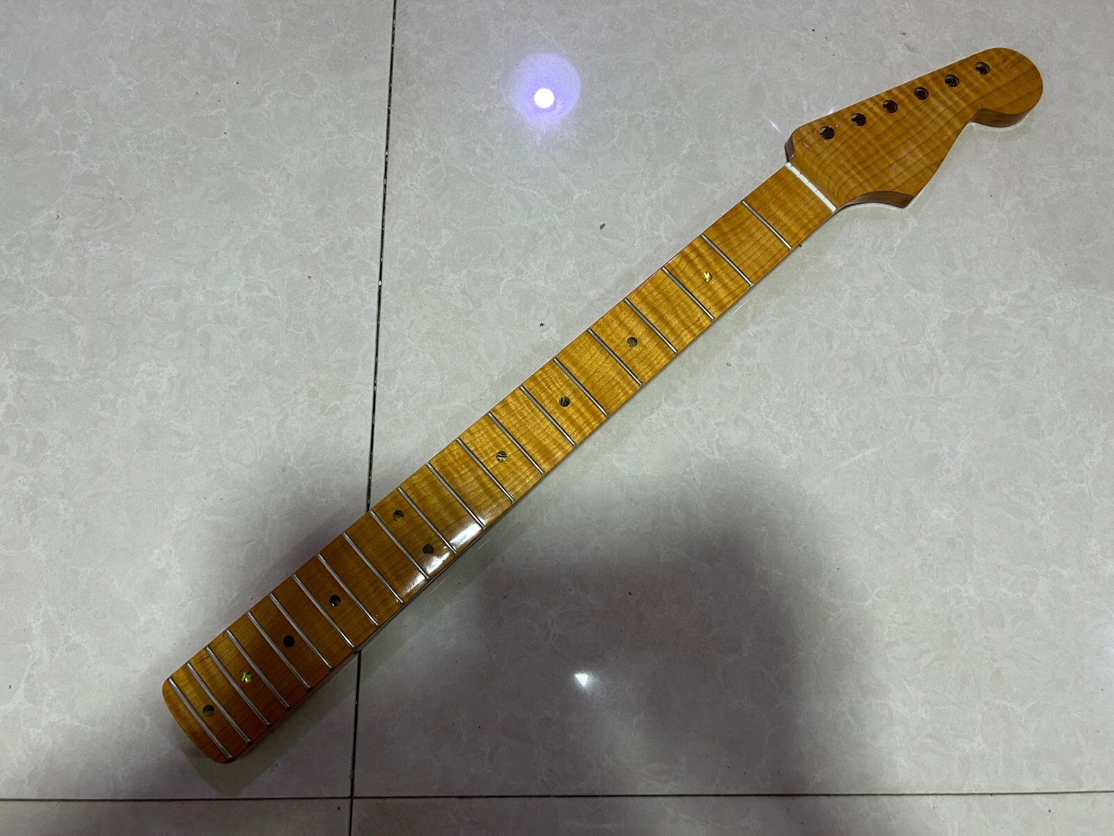 Gloss Flame Tiger Maple Electric Guitar neck 21 fret Maple Fingerboard ...