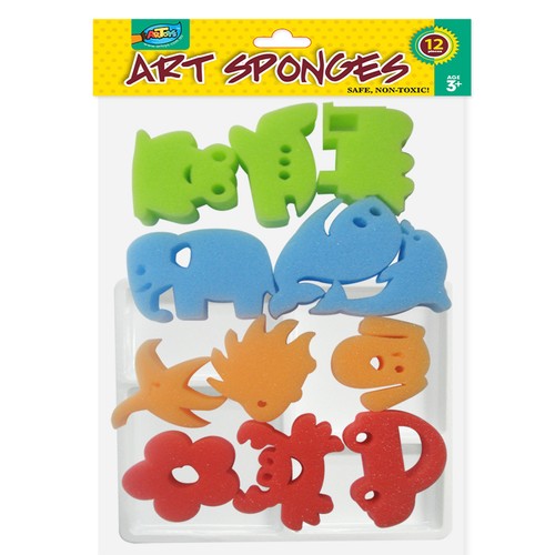 12pcs Sponge Animals Flower Car Shape Stamper Set for Kids Art Craft ...