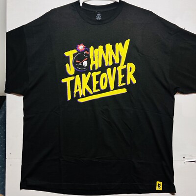 WWE Johnny Takeover Gargano Yellow Print NXT Wrestling Black T-Shirt ...
