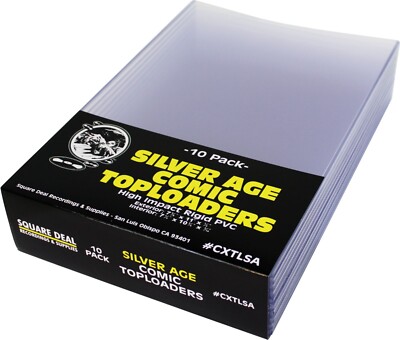 (50) CXTLSA Silver Age Comic Book Topload Holder Top Loader PVC Holder ...