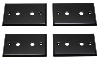 (4) Four Single Gang Blank Wall Plates for Two Mono 1/4" Jack BLACK ...