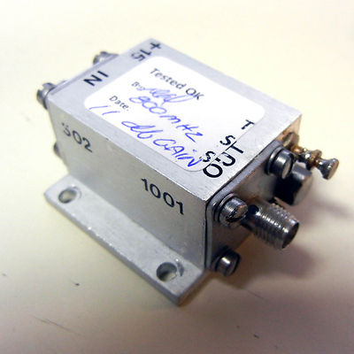 502 1001 RF SIGNAL AMPLIFIER 5MHz - 800 MHz 11DB GAIN TESTED HAM RF SMA ...