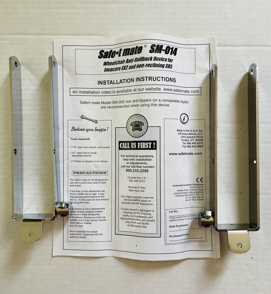 Safe-T-Mate Wheelchair Anti-Rollback Device for Invacare Tracer EX2 Or ...