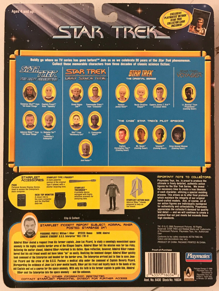 Star Trek Next Generation: Admiral William T. Riker 16034 | eBay