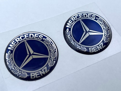 2pcs x MERCEDES BENZ sticker (Ø 30mm) Vintage logo Domed 3D Decals | eBay