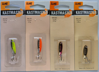 4 Pks. Acme Tackle KASTMASTER Fishing Lures - 1/12 Ounce - Four Great ...