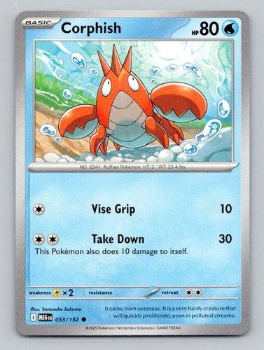 Corphish 033/132 Common ME01: Mega Evolution Pokemon | eBay