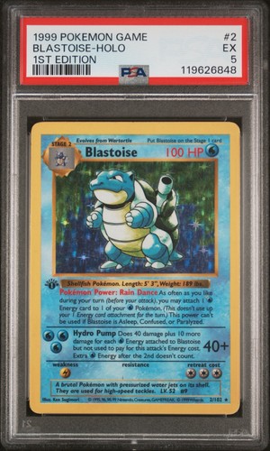 1999 Pokemon Base Set - 2/102 Blastoise 1st Edition Shadowless Holo ...