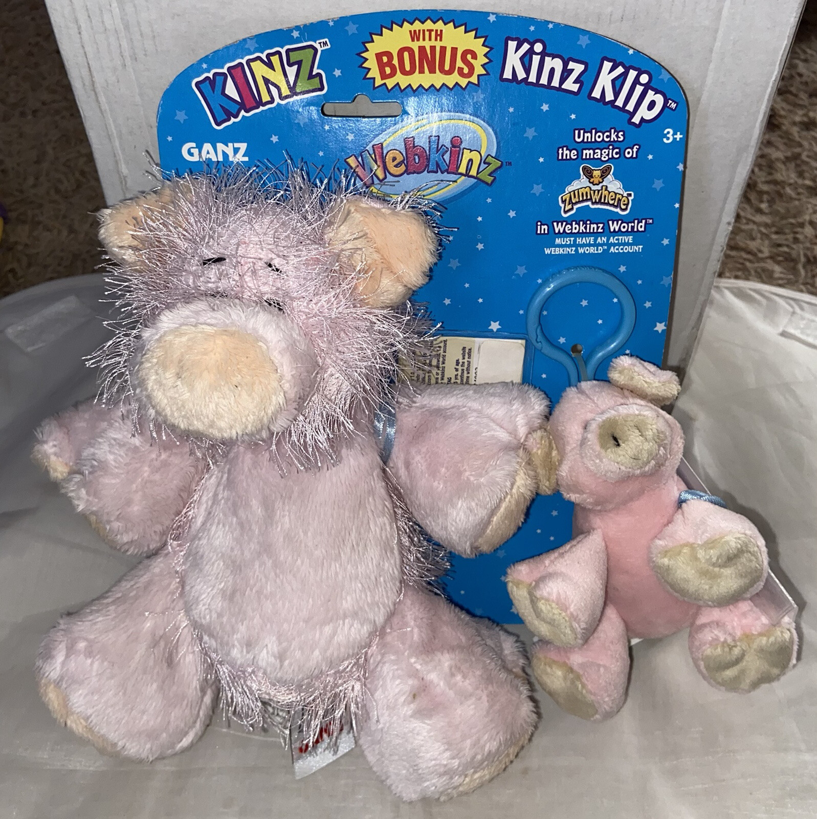 New Webkinz Set Of 2 Pig 🐷Bonus Kinz Klip W/ New Sealed Code Package TV ...