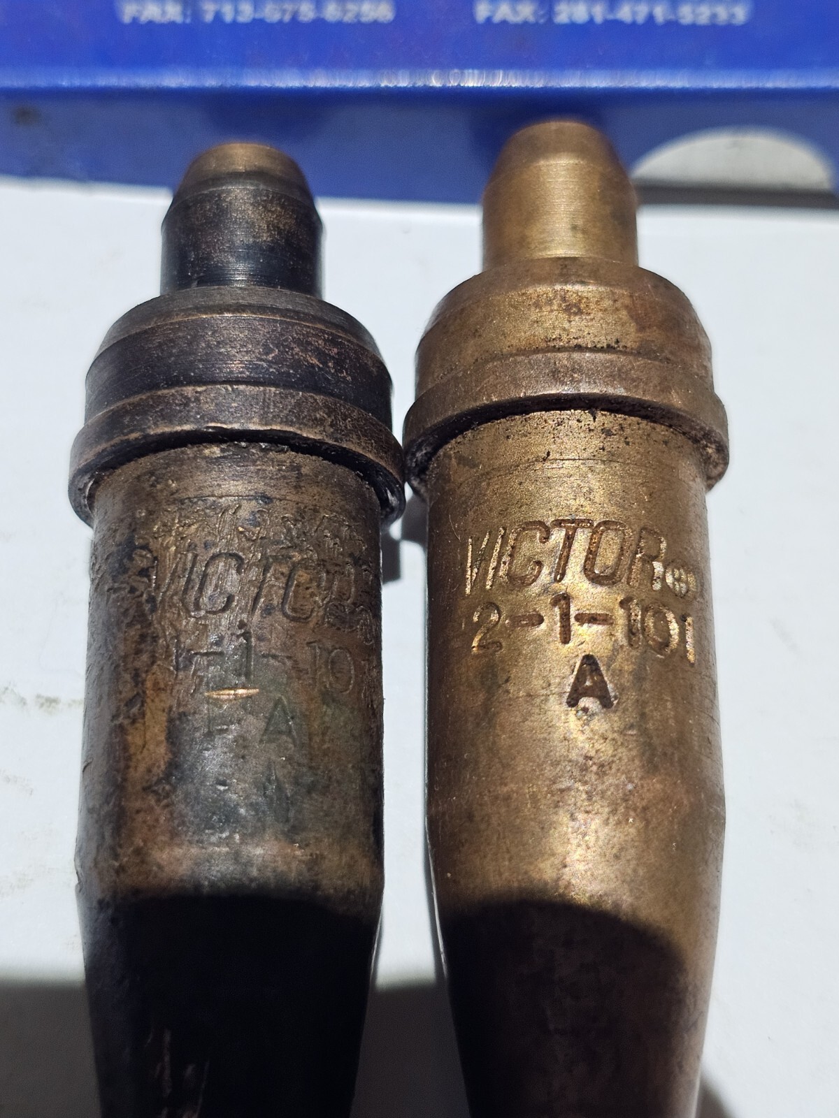Lot of 2 Victor 2-1-101 Series Acetylene Torch Tips Oxygen Cutting With ...