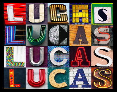 LUCAS Name Poster featuring photos of actual sign letters | eBay