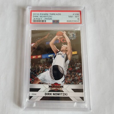 Dirk Nowitzki HOF 2010-11 Panini Threads 3 COLOR GAME USED Jersey Patch ...