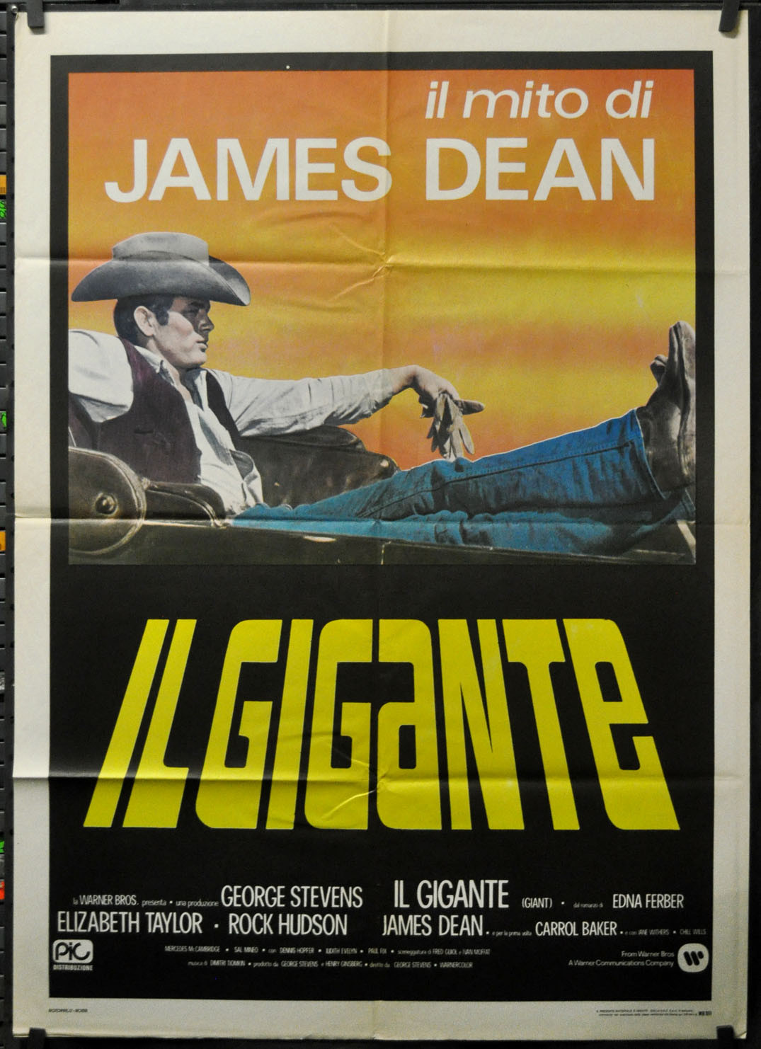 Giant R-1983 ORIGINAL 39X55 ITALIAN MOVIE POSTER JAMES DEAN ELIZABETH ...