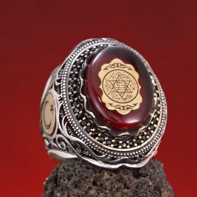 Seal of Solomon Ring, King Solomon Silver Ring, Kabbalah Ring, Star of ...