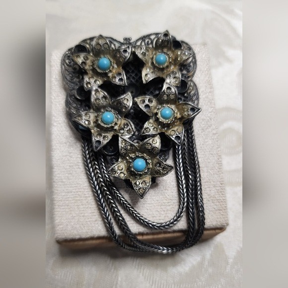 VINTAGE 1910s 1930s FILIGREE CLOTHING CLIP ART DECO ART NOUVEAU BLUE ...