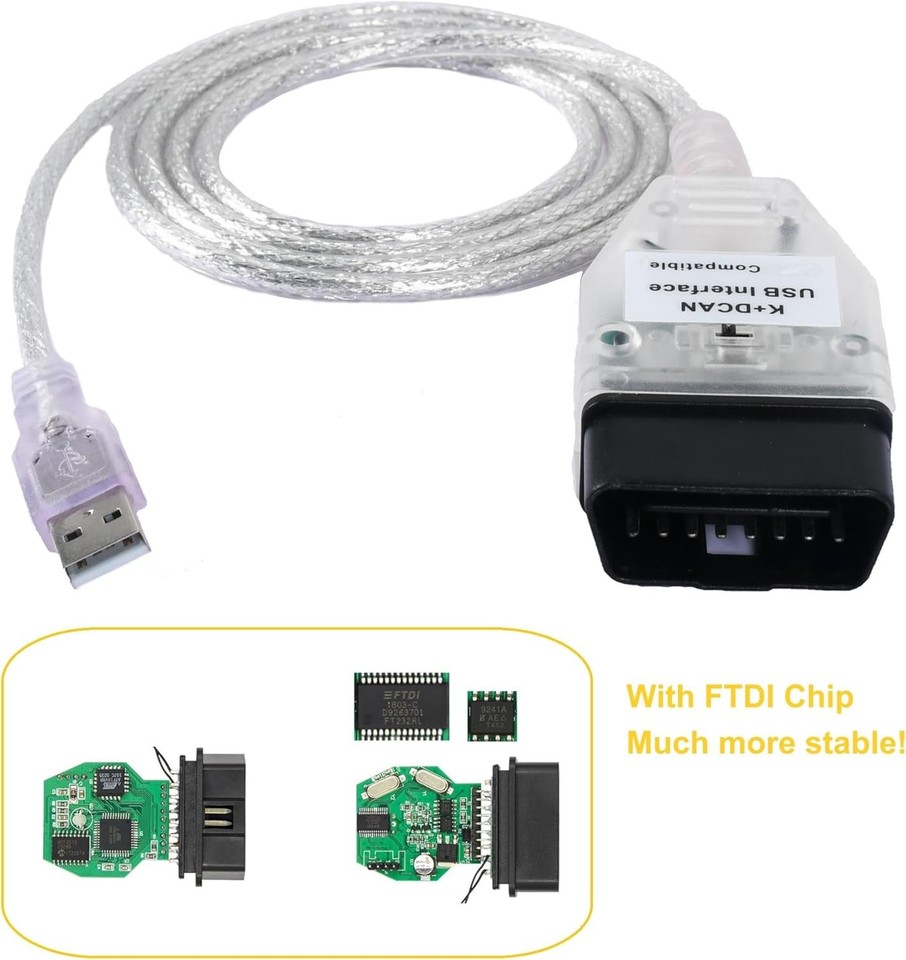 K+DCAN D-CAN KCAN KDCAN Ediabas Cable OBD OBDII and DCAN Switch OBD2 ...