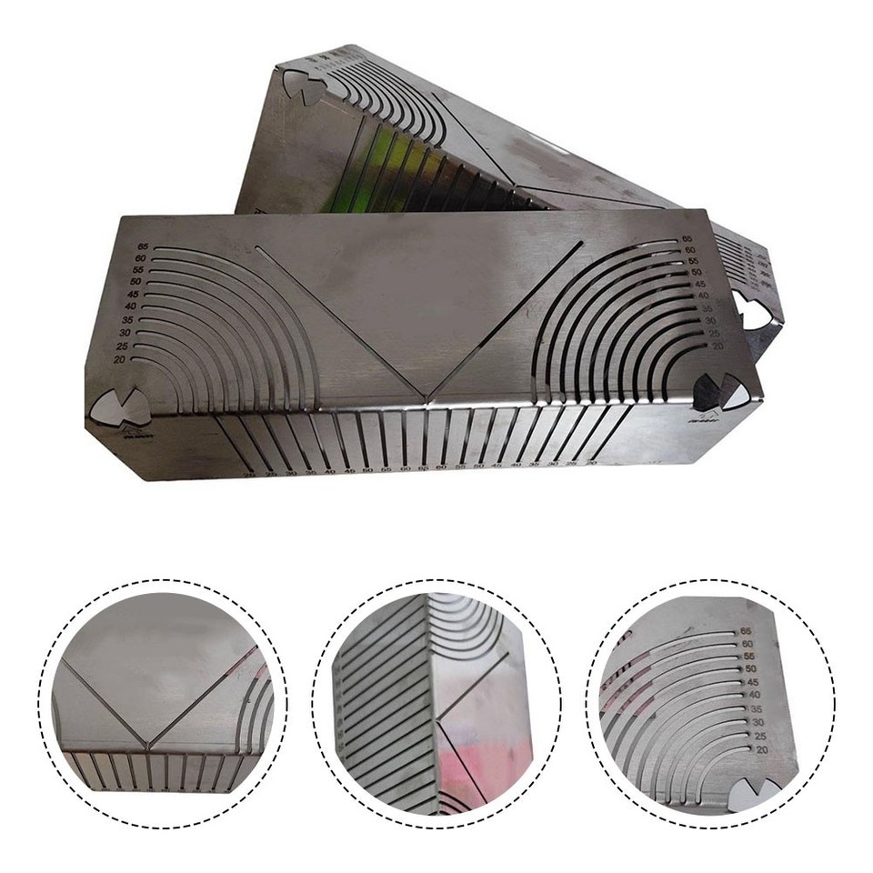 Dual Side Square Tube Rounded Corner Drawing Ruler with Angle Guide 45 ...
