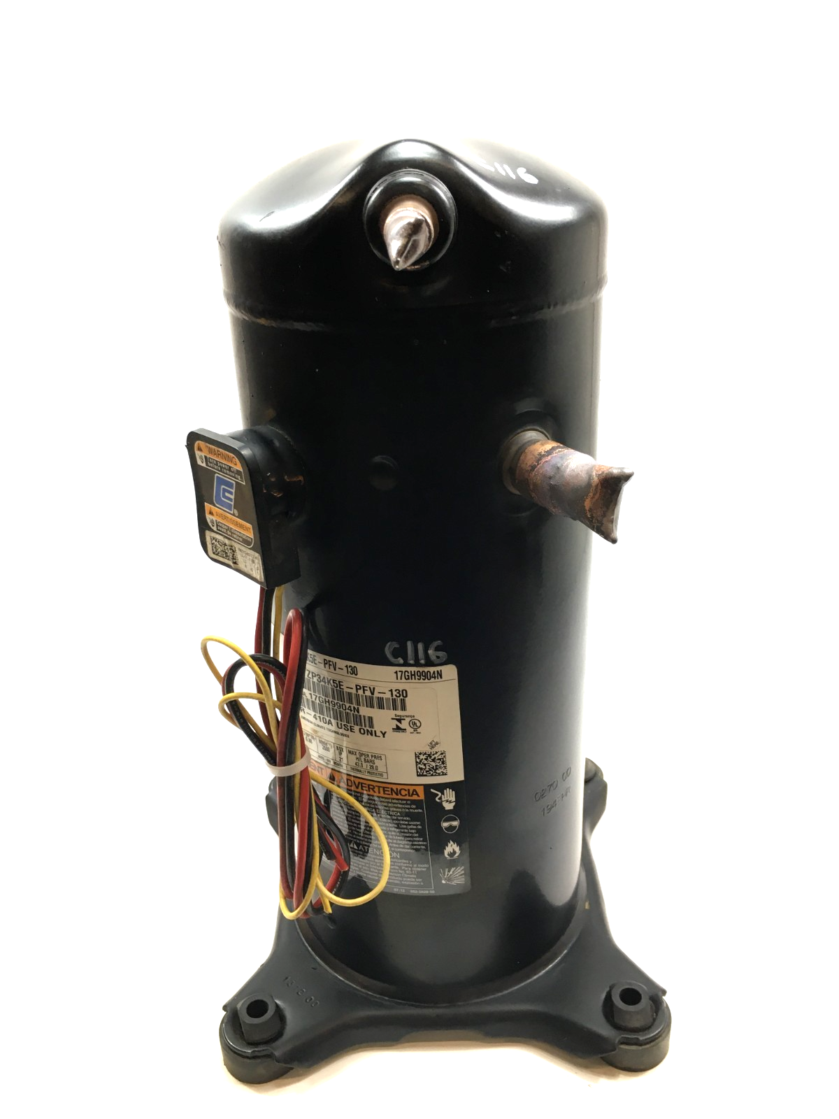 Copeland 3 ton Scroll Compressor ZP34K5E-PFV-130 1PH R-410A use only ...