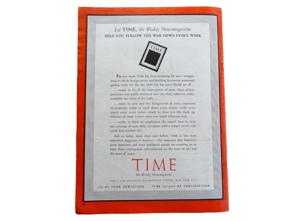 TIME – Late 1939 – Background for War | eBay UK