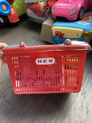 HEB Play Shopping Basket with Mini Grocery Items Kids Toy | eBay