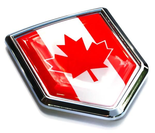 Canada Flag Canadian Emblem Chrome Car Decal Sticker 3D Badge Hood ...