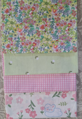 4 Pièces 45x45 Coton Tissu Patchwork En Nuances De Roses & Vert Code 300AL | eBay