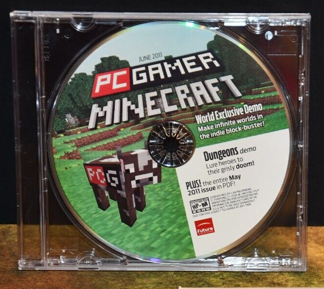 Minecraft PC GAMER June 2011 Demo Disc Grail 1st Minecraft Disc No ...