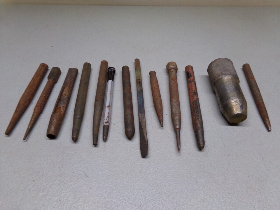 Lot of Over 80 pcs Vintage/Antique Steel Chisels,mostly Cold + Punches ...