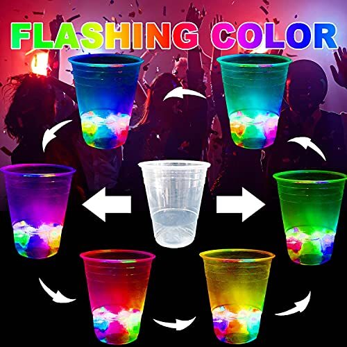24 Pack 16oz Glow In The Dark Party Cups for Night Party Neon Glasses ...