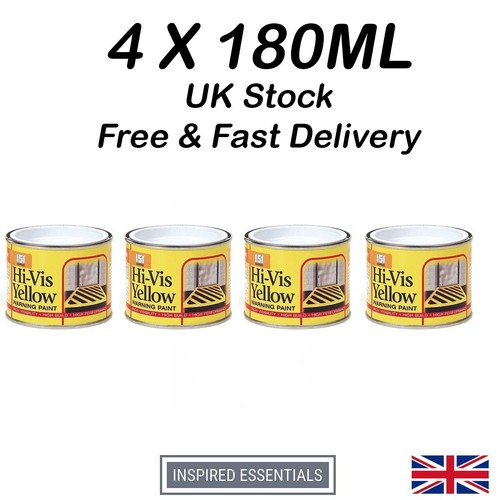 4x 180ML Hi-Vis Yellow Warning Paint 5050375085589 | eBay