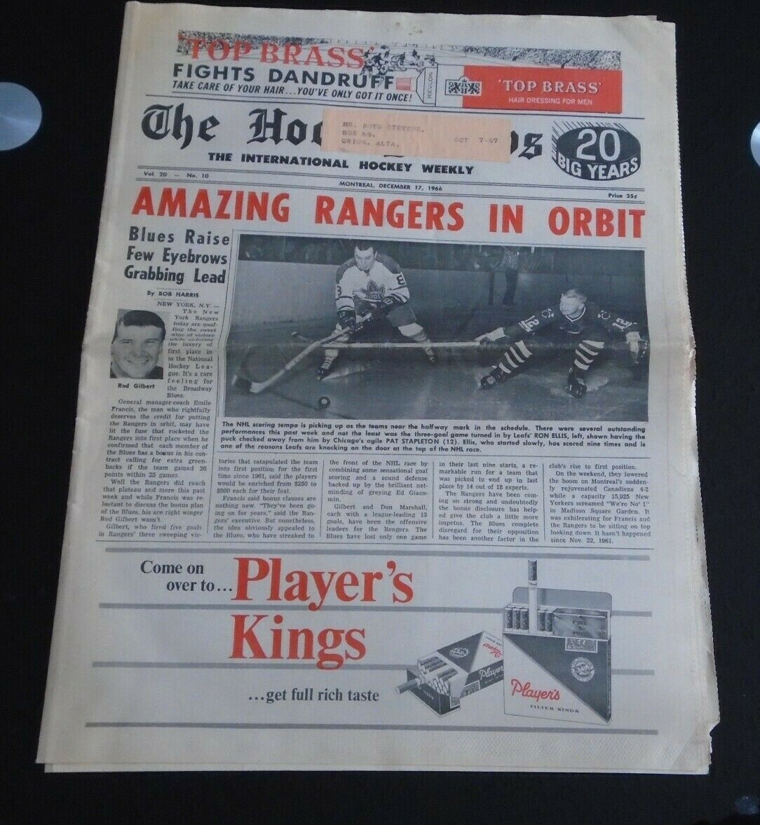 The Hockey News December 17 1966 Ron Ellis / Pat Stapleton lot # 3 | eBay